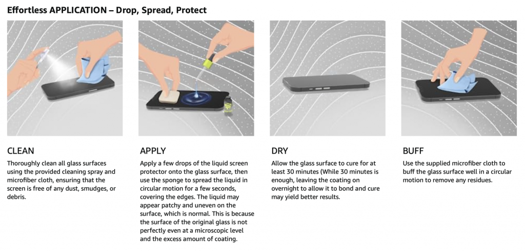 DROP ON Liquid Glass Screen Protector Wipe On Nano Protection for All ...